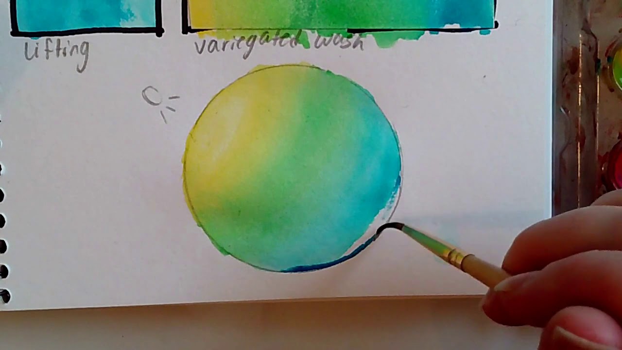 Watercolor Practice Page: Value Sphere - YouTube