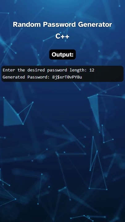 Random Password Generator in C++ #coding #tutorial #learning #developer ...