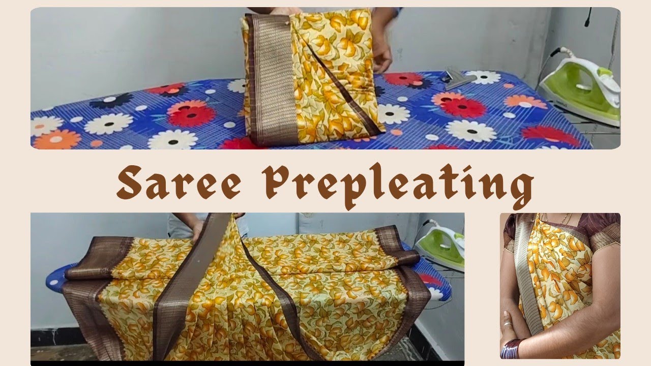 చాలా ఈజీ గా Saree Prepleating and Box Folding with Measurements - YouTube