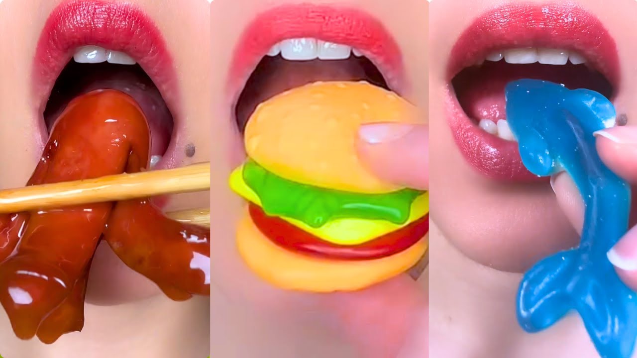 ASMR MUKBANG 30 MINUTES ASMR COMPILATION Gummy Candy & Crunchy Food 컬러풀 ...