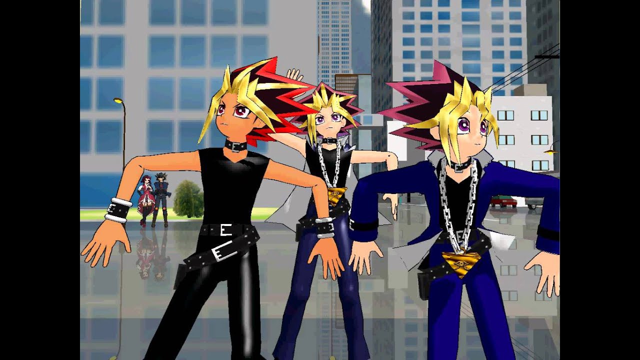 {MMD} Yu-Gi-Oh! computer city (Yugi, Yami, and Atem) - YouTube