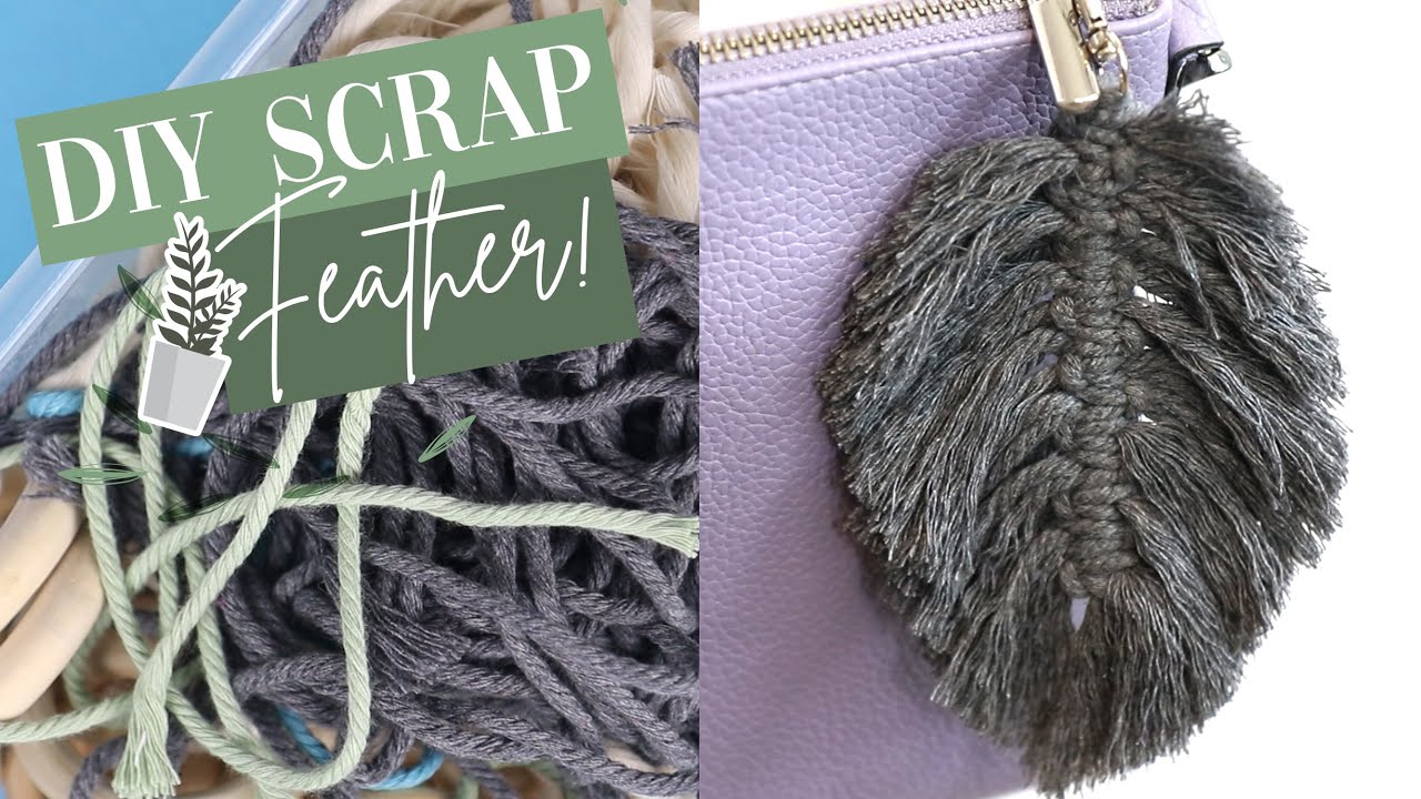 SUPER EASY DIY Macramé Feather Tutorial | Use Leftover Scraps from ...