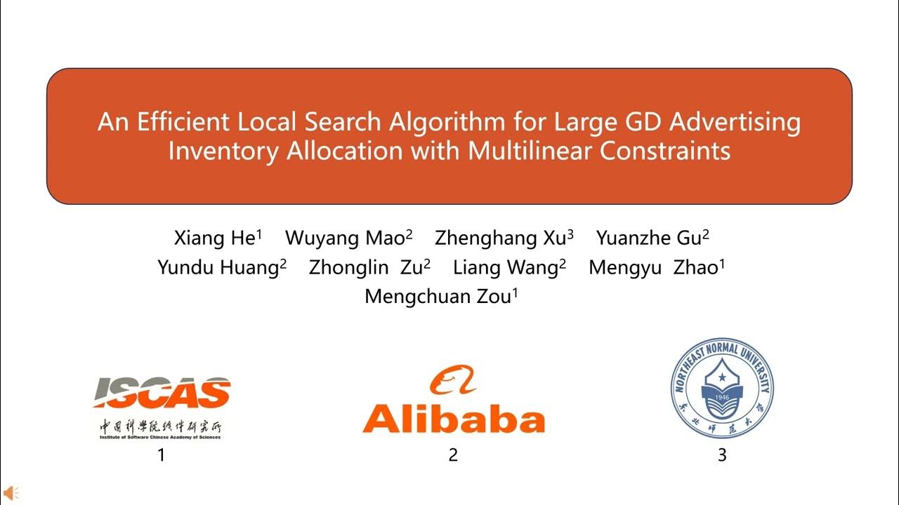 KDD 2024 - An Efficient Local Search Algorithm - YouTube