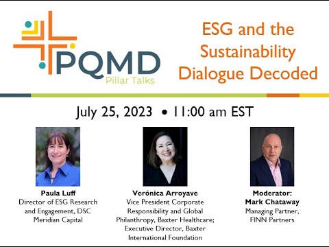 PQMD Pillar Talk – ESG and the Sustainability Dialogue Decoded (7/25 ...