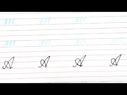 How to write Roman Cursive Capital letter ' A' in easy method //capital ...