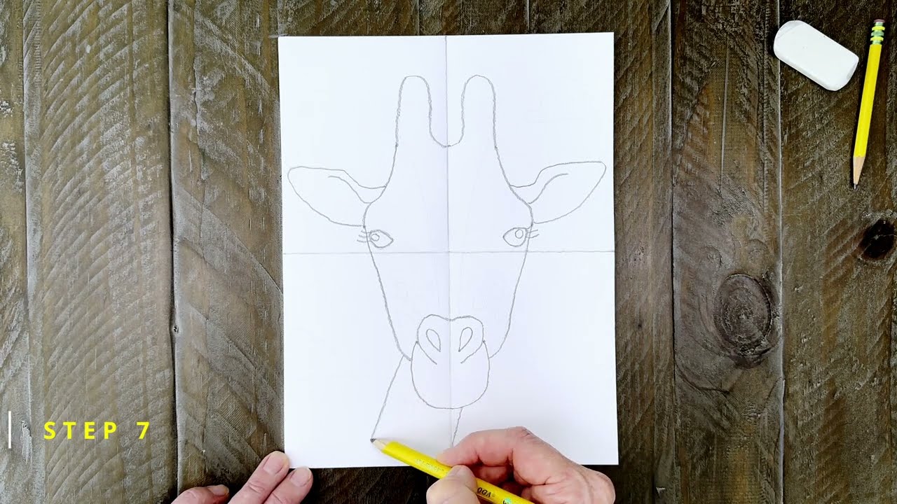 How to Draw a Giraffe Face - YouTube
