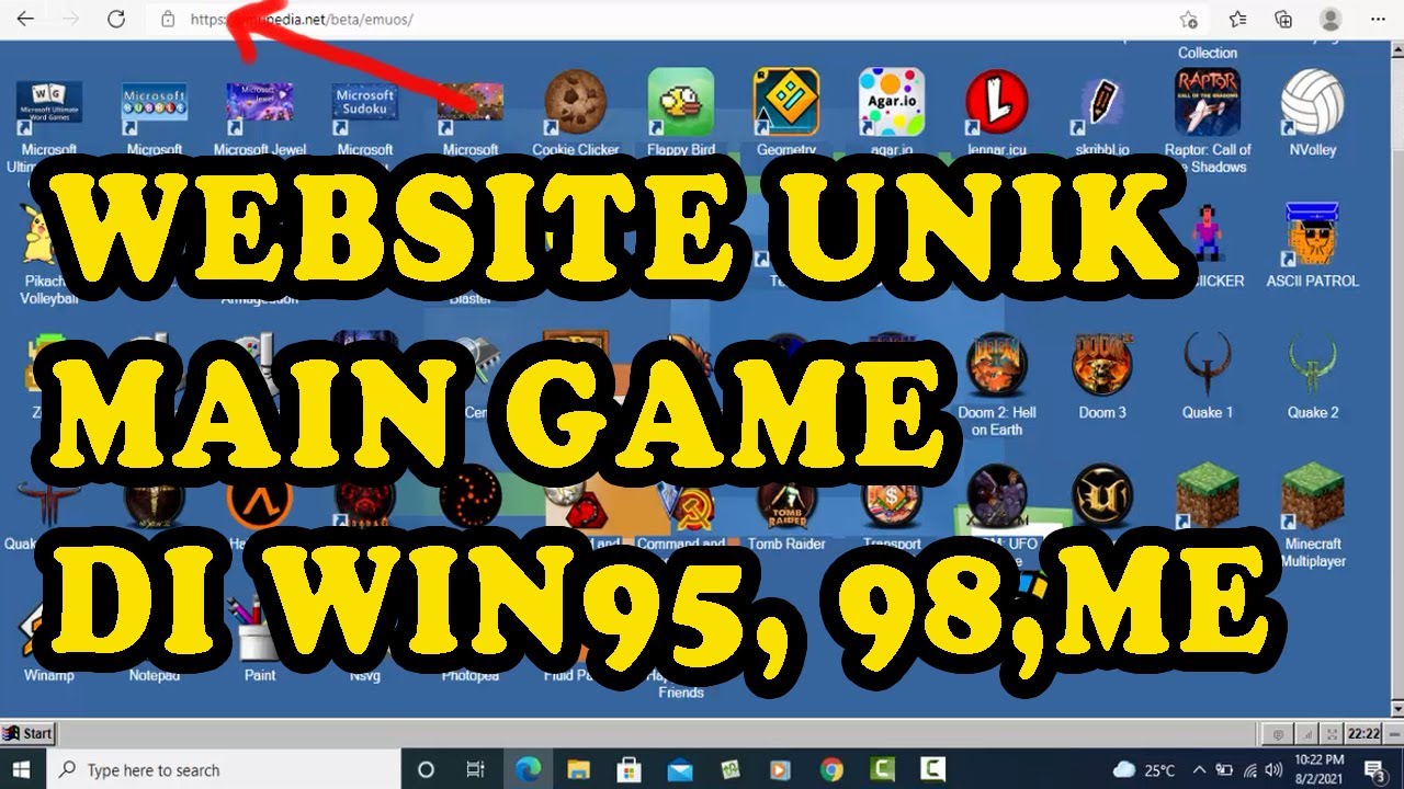 Website Unik, bisa menjalankan game di windows 95, 98, me - YouTube
