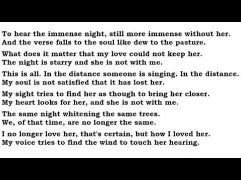 Neruda vive - "Tonight I Can Write The Saddest Lines" by Pablo Neruda ...