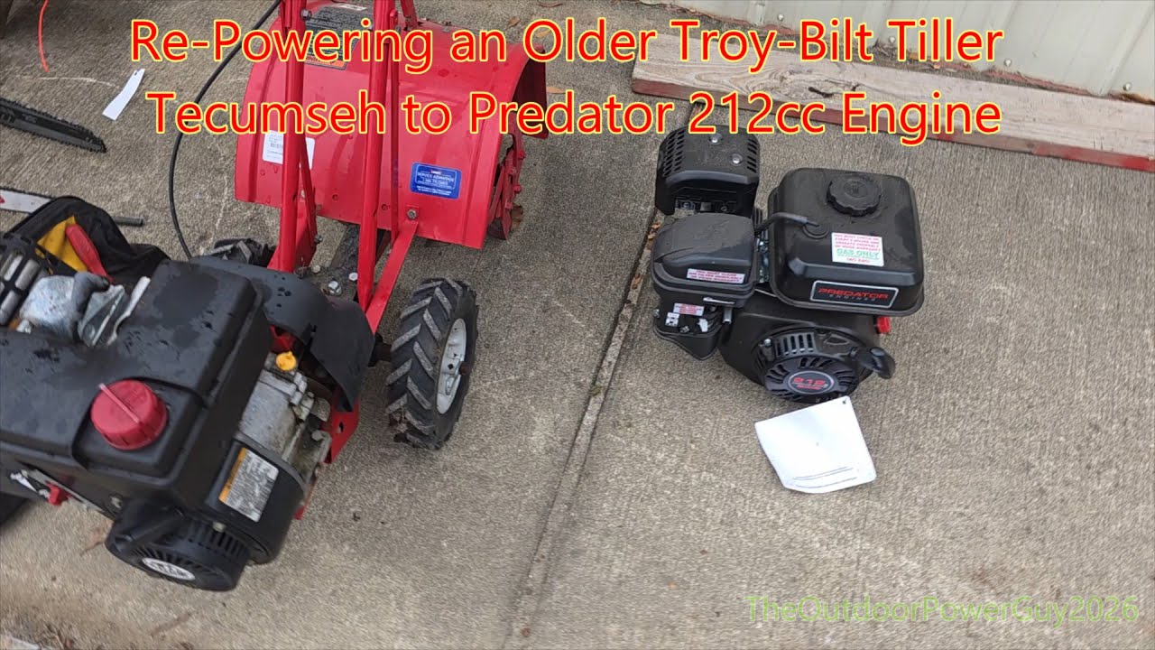Re-Powering an older Troy Bilt Tiller | Tecumseh 5 5hp to Predator 212 ...