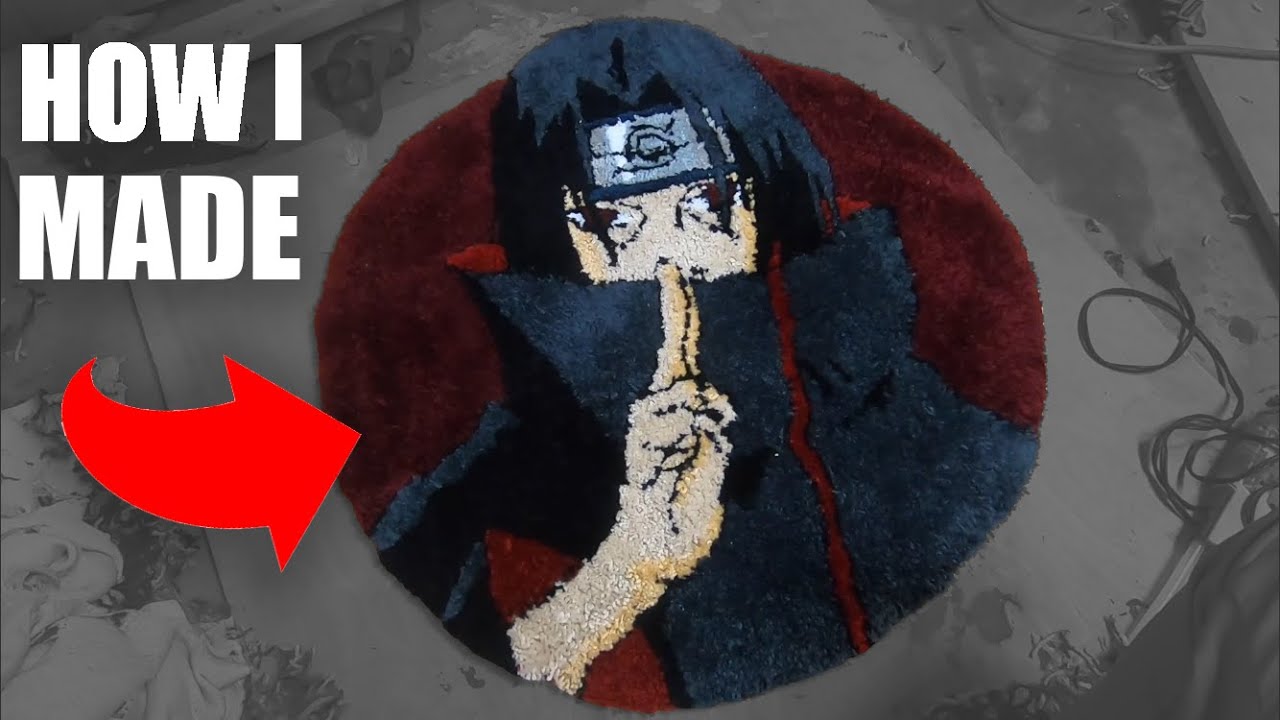 Custom Itachi rug using tufting gun (Naruto) - YouTube