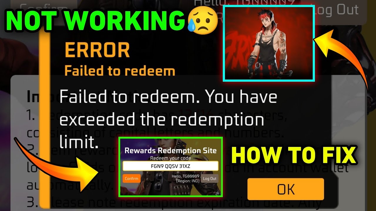 REDEEM CODE NOT WORKING PROBLEM | FREE FIRE NEW EVENT | FF NEW EVENT | FREE FIRE NEW EVENT TODAY ...