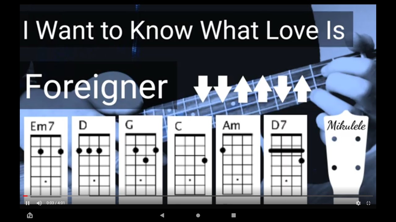 I Want to Know What Love is - Foreigner ukulele tutorial / play-a-long ...