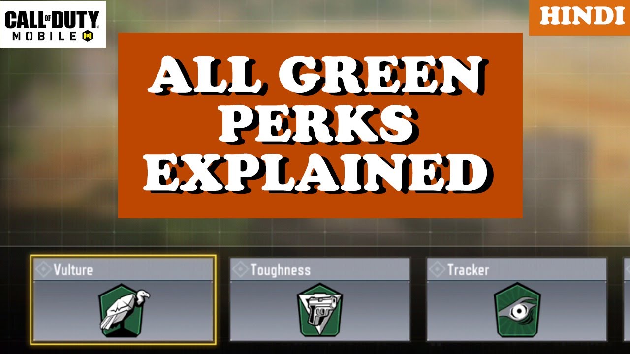 How to use & choose all Green Perks in Hindi | Call of Duty Mobile ...