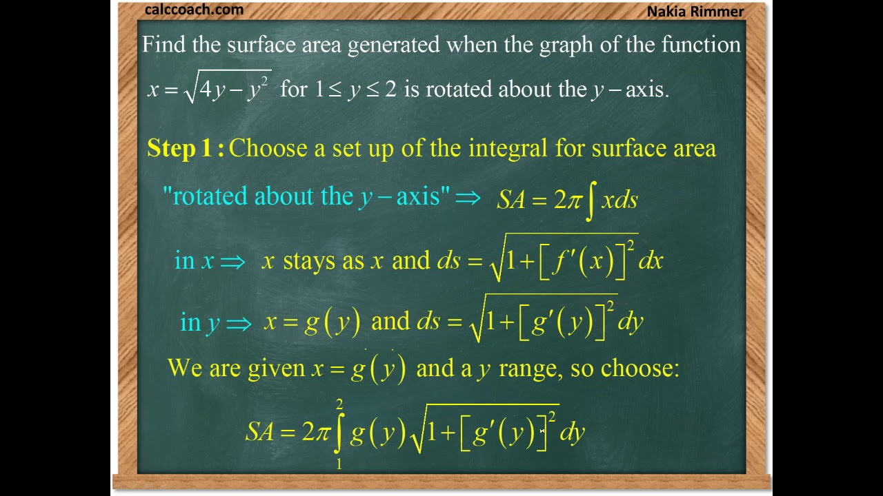 Integration Applications: Surface Area Example 3 - YouTube