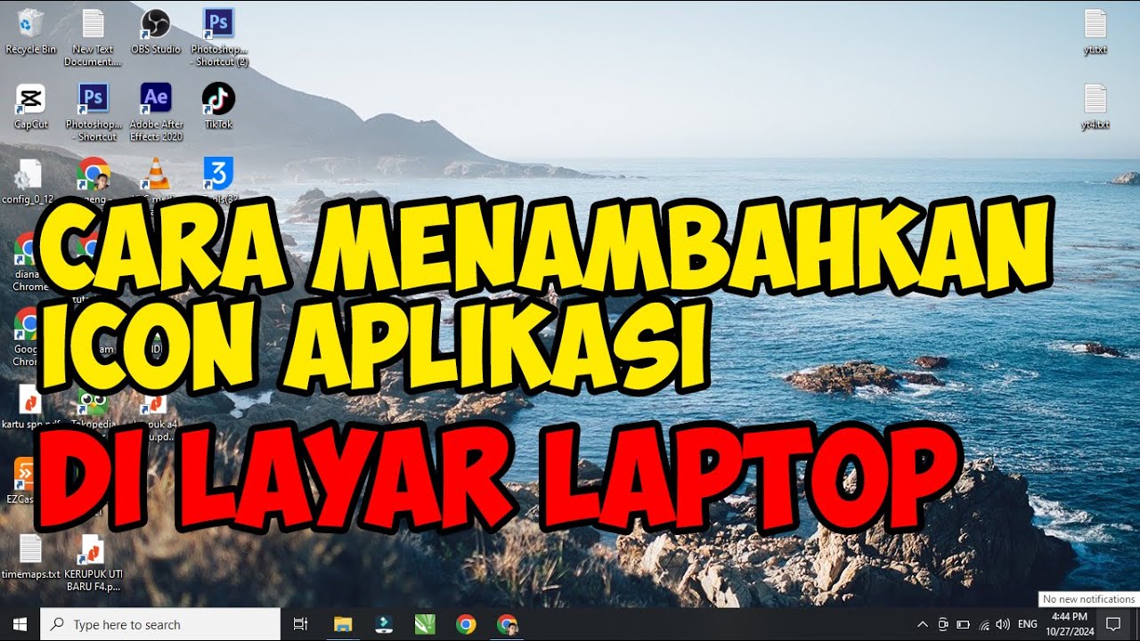 cara menambahkan aplikasi di desktop laptop - YouTube