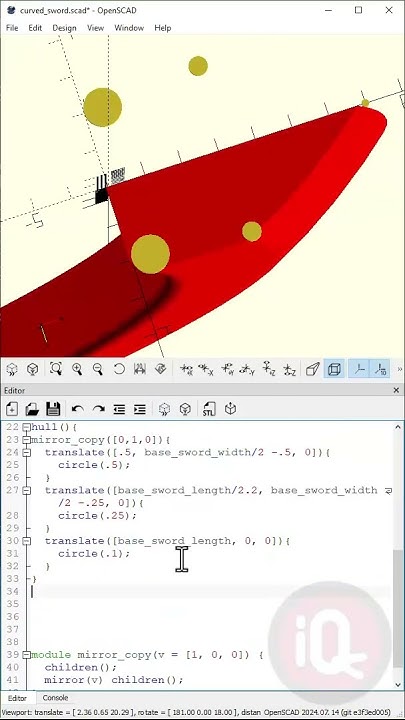 OpenScad: Make Curved sword Blade #3dprinting #openscadtutorial #openscad - YouTube