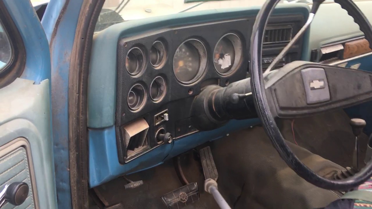 1977 Chevy K20 4x4 baseline engine running and walk around - YouTube