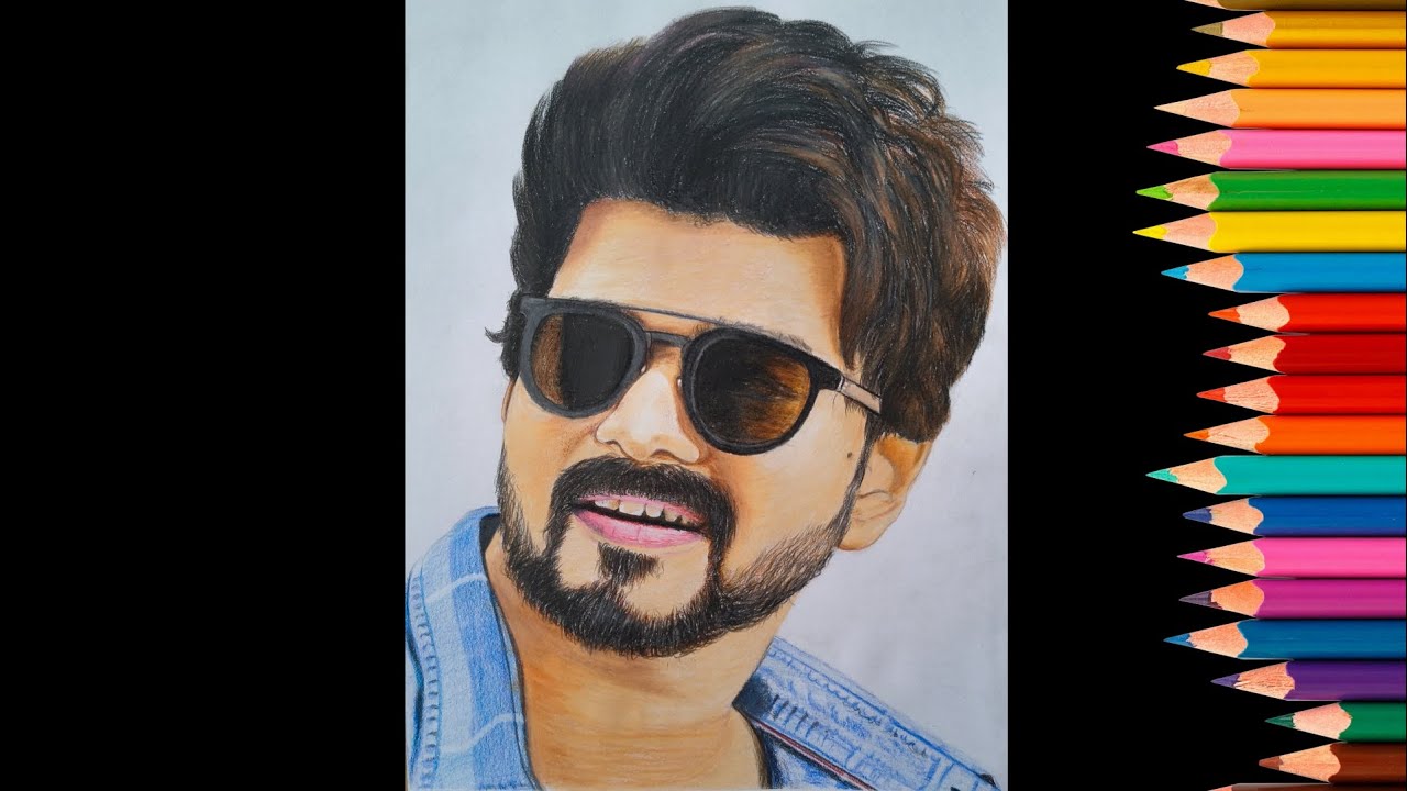 How To Draw Thalapathy Vijay | Master Thalapathy Vijay pencil drawing ...