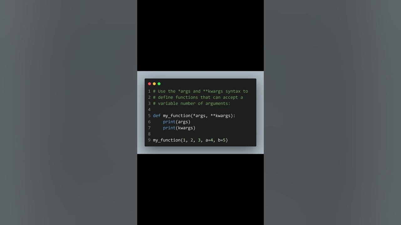 Python args and kwargs #python #code #coding - YouTube