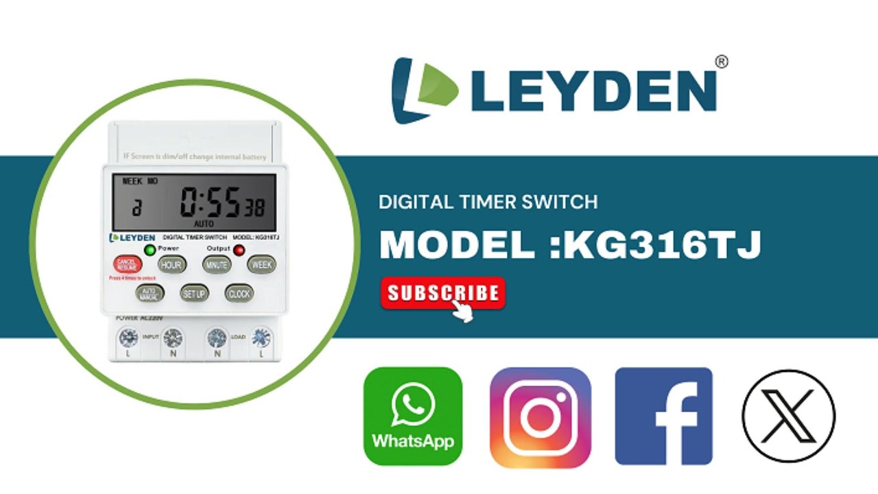 LEYDEN KG316TJ 220V 30A Digital Timer Switch | 16 Program | Cyclic ...