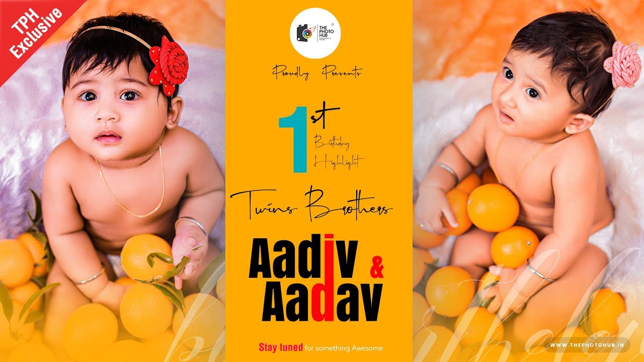 Cutest Twins Birthday | Aadiv & Aadav | Highlights | The Photo Hub ...