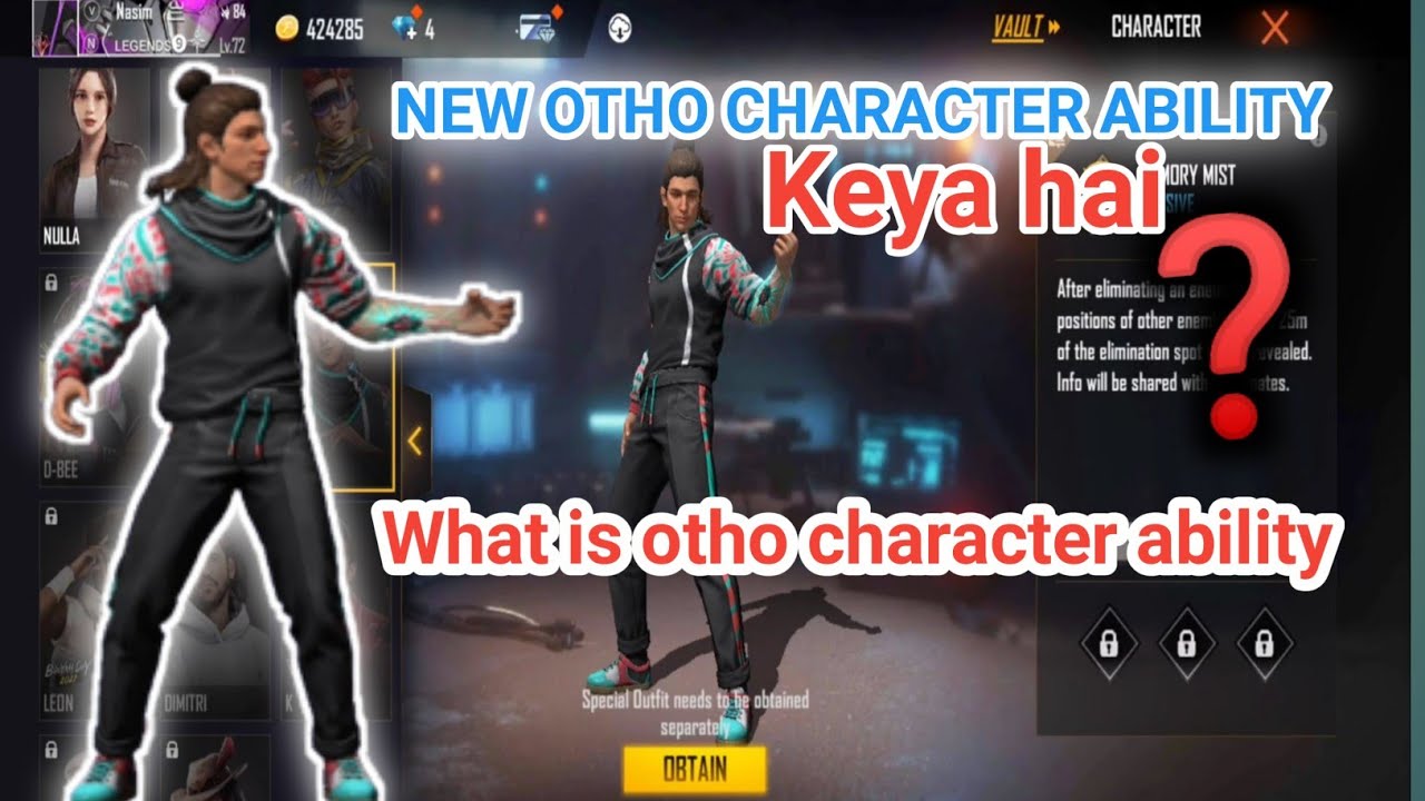 Otho character ability || free fire new otho character ability test ...