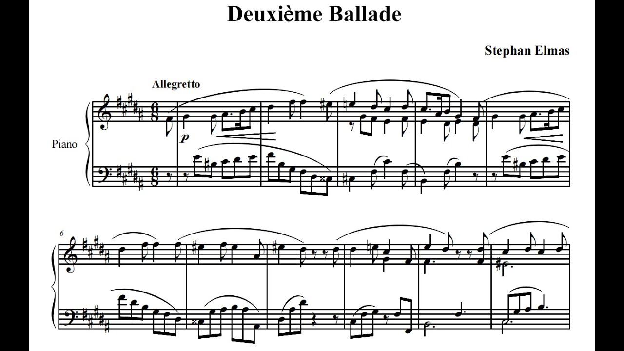 Stephan Elmas - Ballade No.2 in B Major - YouTube