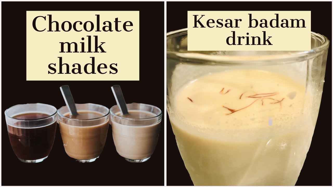 Kesar Badam Milk and Easy Chocolate milk at home - YouTube