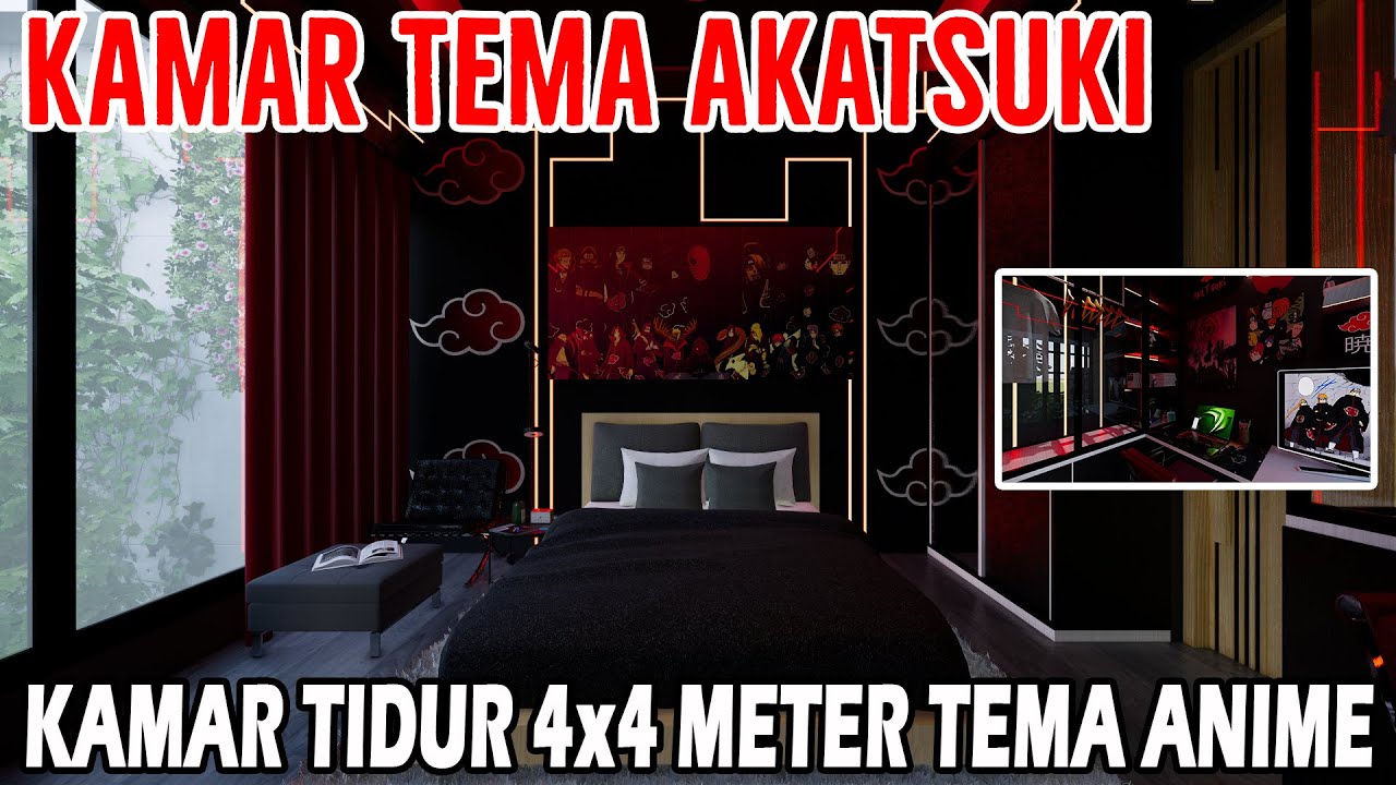 DESAIN KAMAR TIDUR ANIME NARUTO [ AKATSUKI ] - YouTube