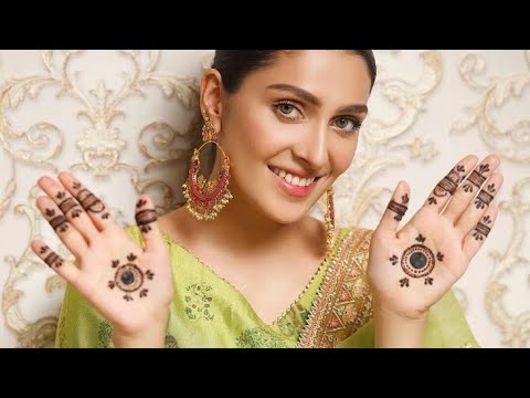 Pakistani actress Ayeza khan inspired mehndi | Simple and Beautiful ...
