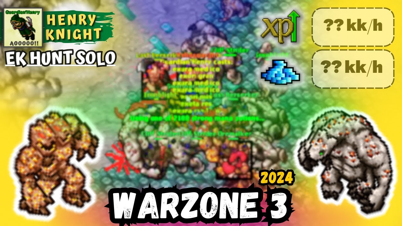 Tibia - Knight Level 1000 Hunt Solo WARZONE 3 | Ek Hunt Solo #192 - YouTube