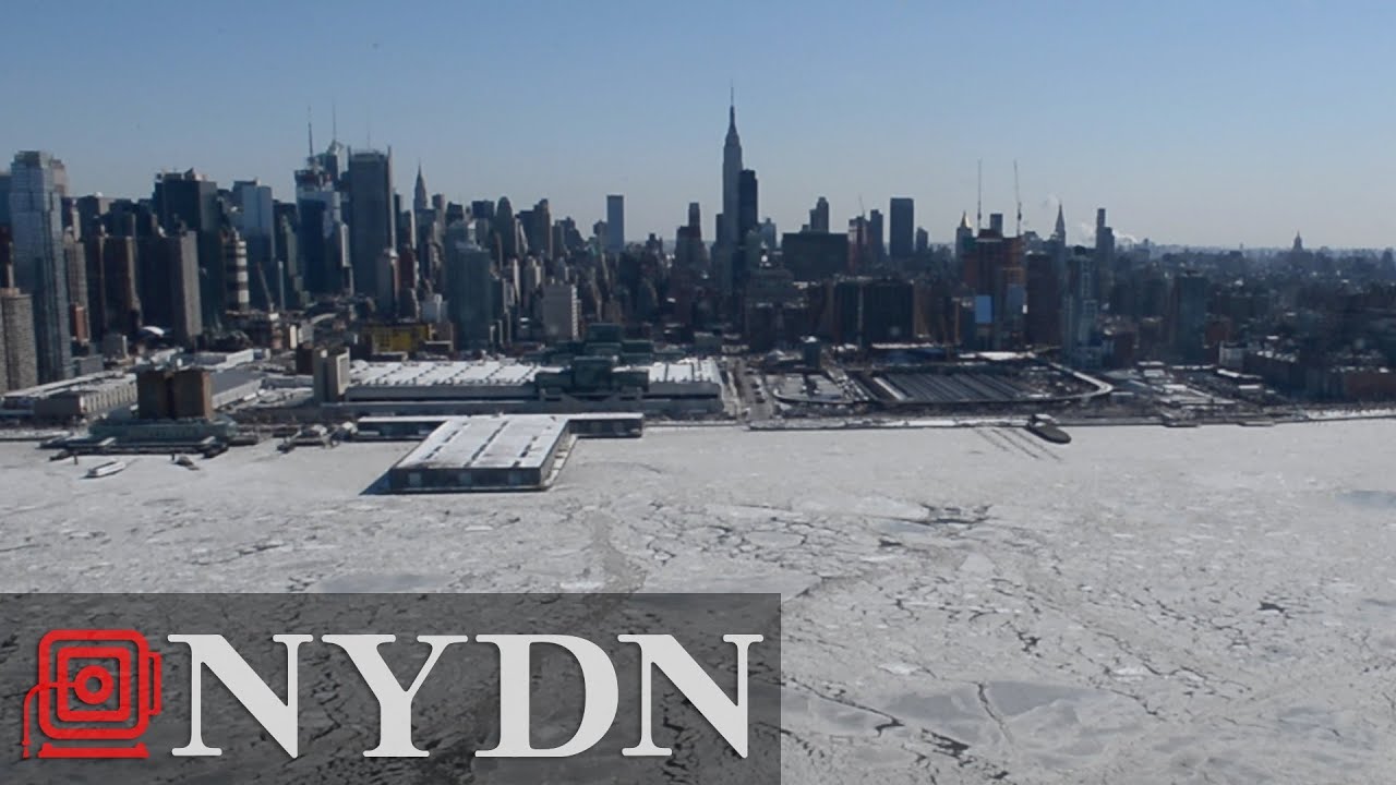 Shot from the Sky: Hudson River Frozen Over - YouTube