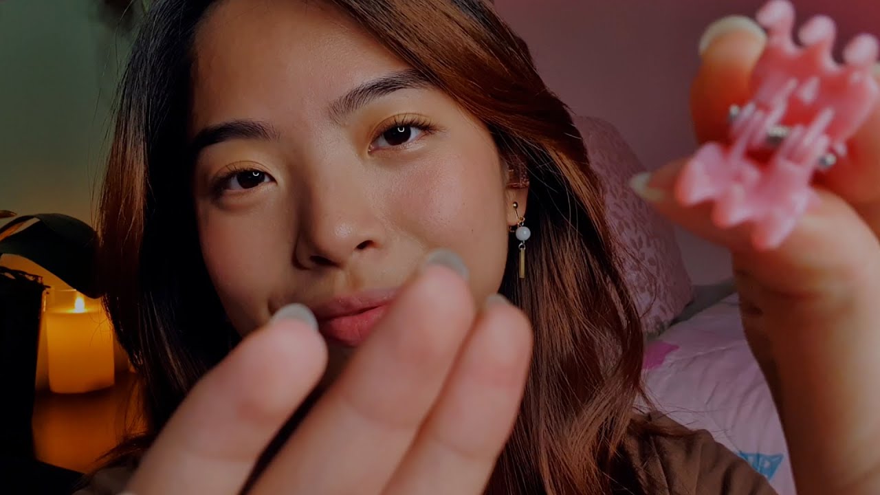 ASMR Doing Your Hair 🎀 Brushing, Combing, Clipping, Braiding Invisible ...