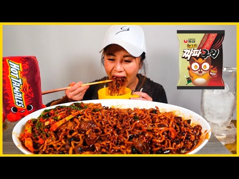 NEW!! ANGRY CHAPAGURI RAMEN NOODLES w/ STEAK l MUKBANG - YouTube