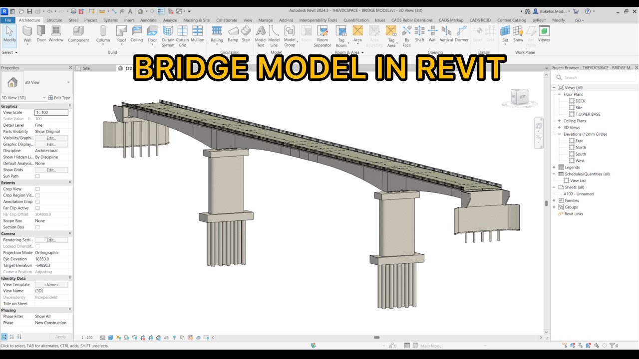 Bridge Model in Revit - YouTube