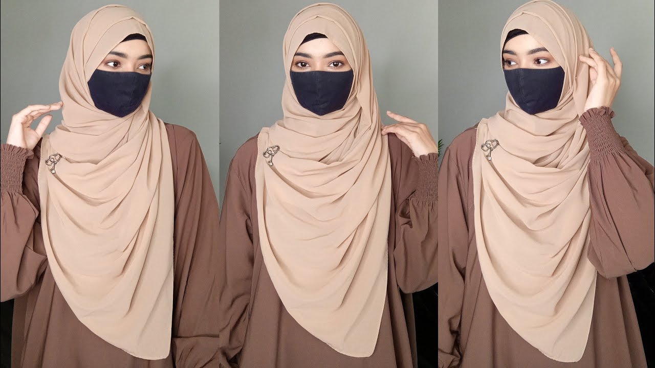 Beautiful Hijab Tutorial | Full Coverage Hijab Style | Ismi Nazish ...