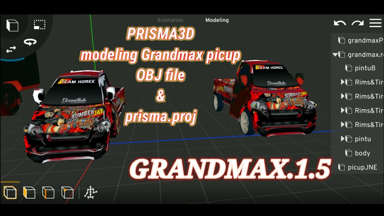 Grand max picup 3D models obj & prisma.proj file untuk #prisma3d # ...