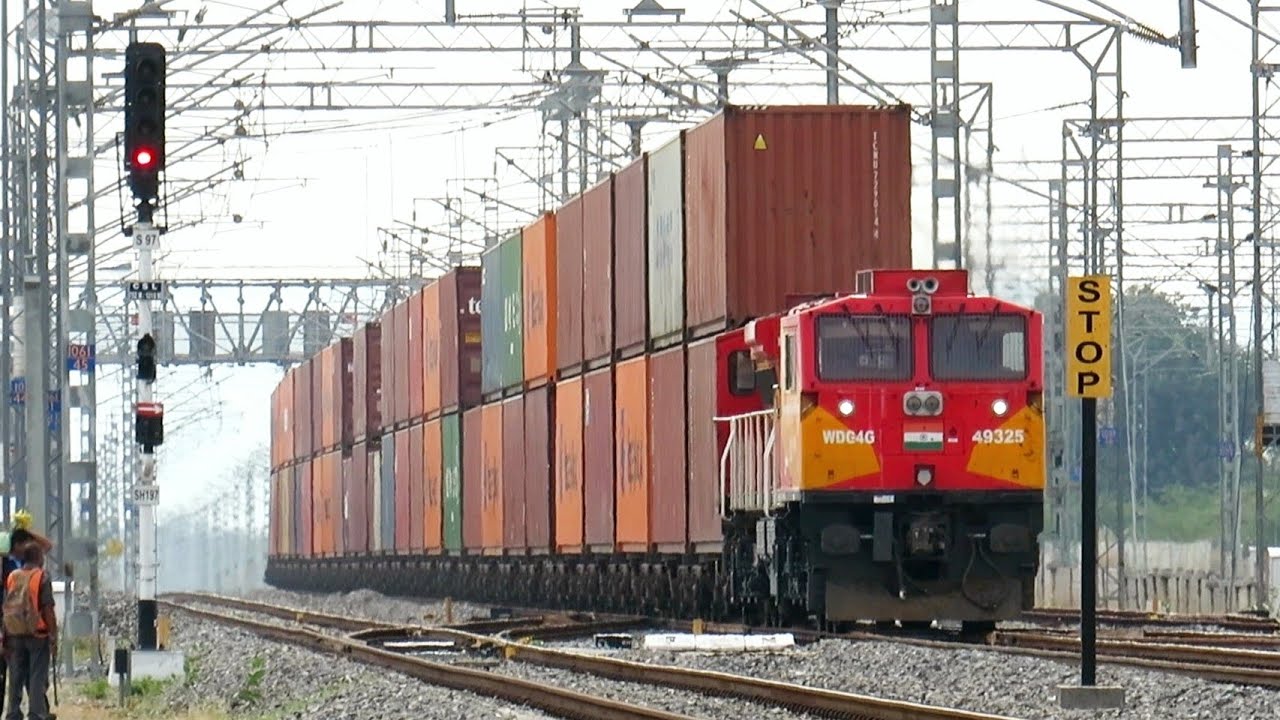 A Special Video For WDG-4G Lover's with Double Stack Container Train ...