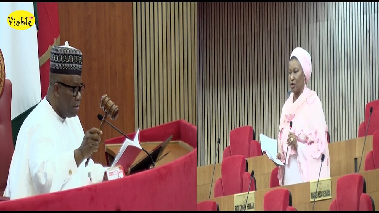 DRAMA!! Akpabio Slams The Gavel As LP Senator Ireti Cries Out Over Marginalization In Senate ...