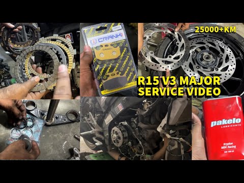 Yahama R15 V3 25000+ Service Time| How to change Cone set ,Clutch ...