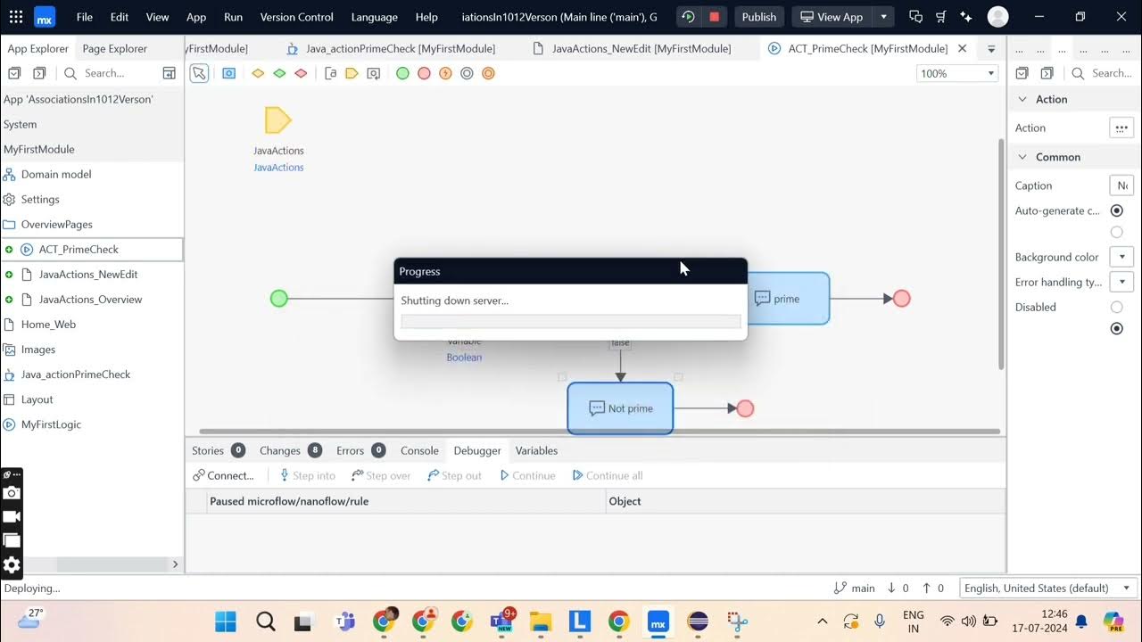 How to write a simple Java action in mendix whether the given number is prime or not - YouTube