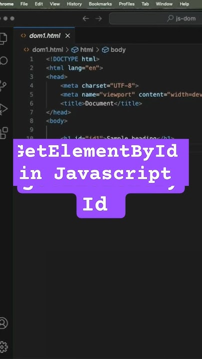 what is getElementById in javacsript? #webdevelopment #coding #javascript - YouTube