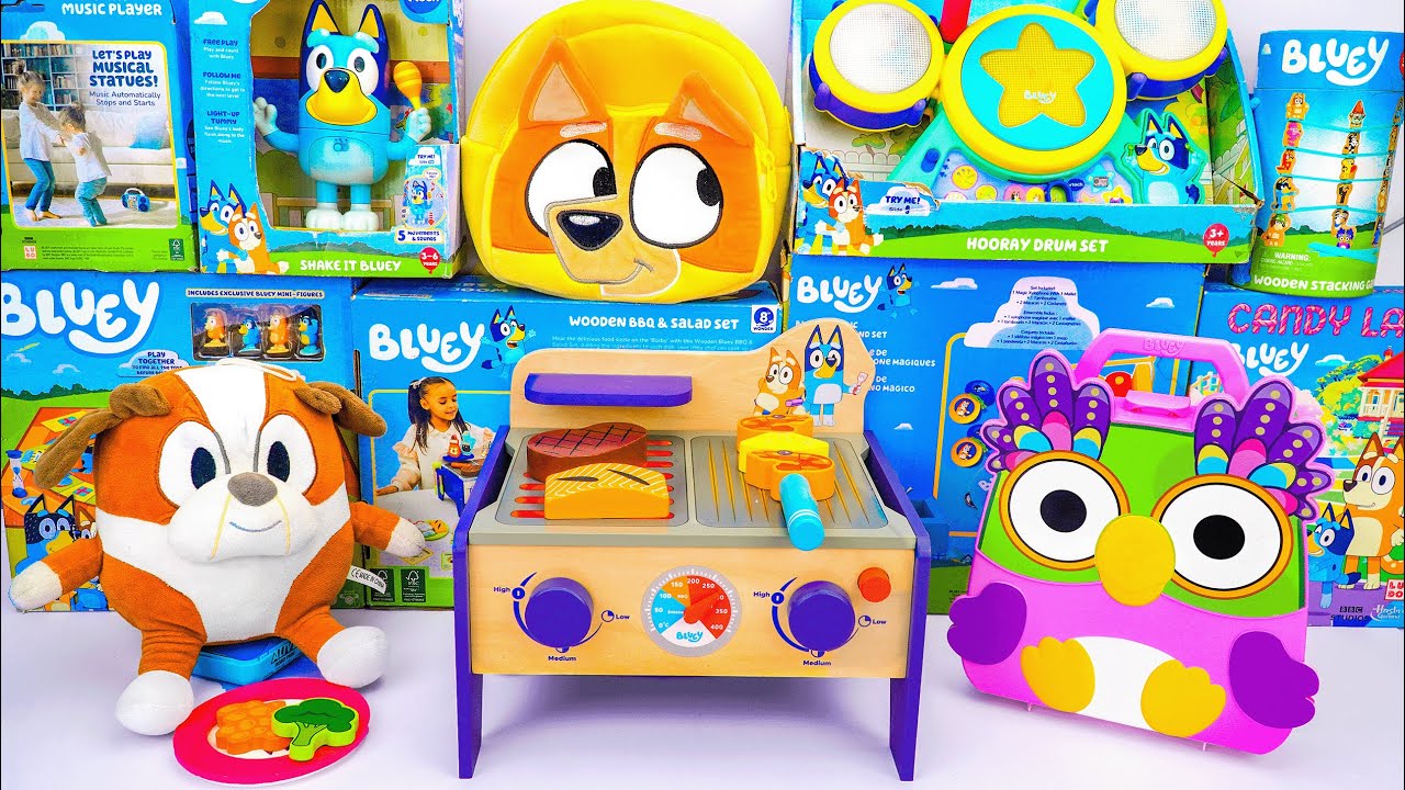 Bluey Toy Collection Unboxing Review 🐾 Bluey Wooden BBQ and Salad Set ...