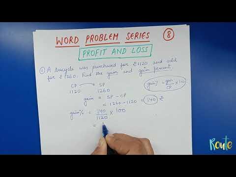 Word problem related to profit and loss || Word Problem Series ...