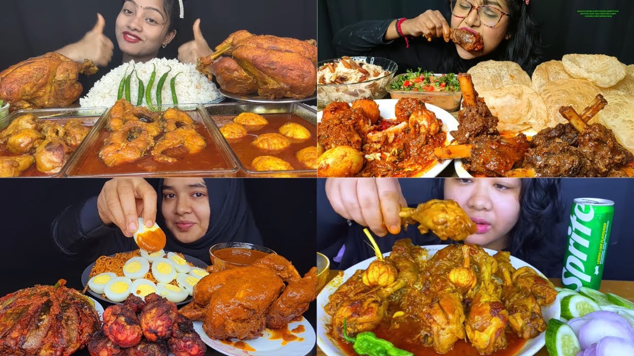 WHOLE CHICKEN CURRY EATING COMPETITION, MUTTON CURRY, EGG CURRY,FISH ...