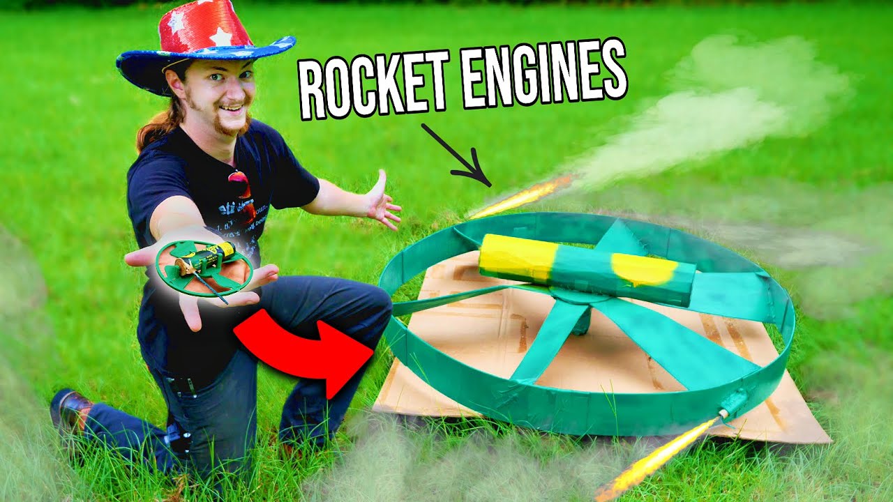 SUPERSIZING Spinning Helicopter Fireworks (with rocket engines) - YouTube