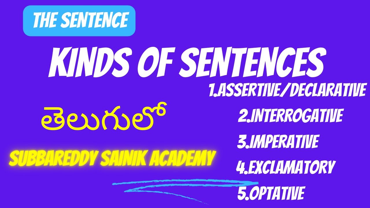 The Sentence And Kinds Of Sentences (Part-1) - YouTube