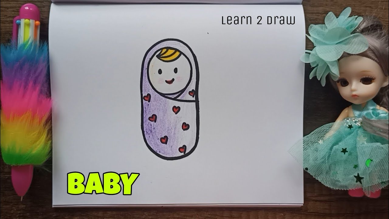 BABY Drawing - Newborn baby - Easy Drawing for kids Toddlers ...