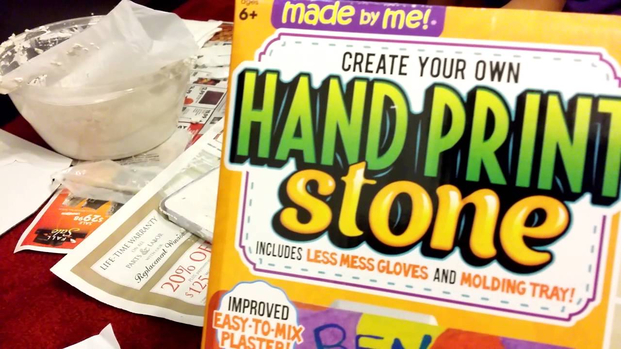 Create Your Own Hand Print Stone - PART 2 - YouTube