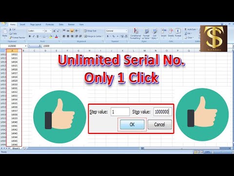 Quick Serial No Fill in Excel || Serial No In Excel || Excel Trips ...